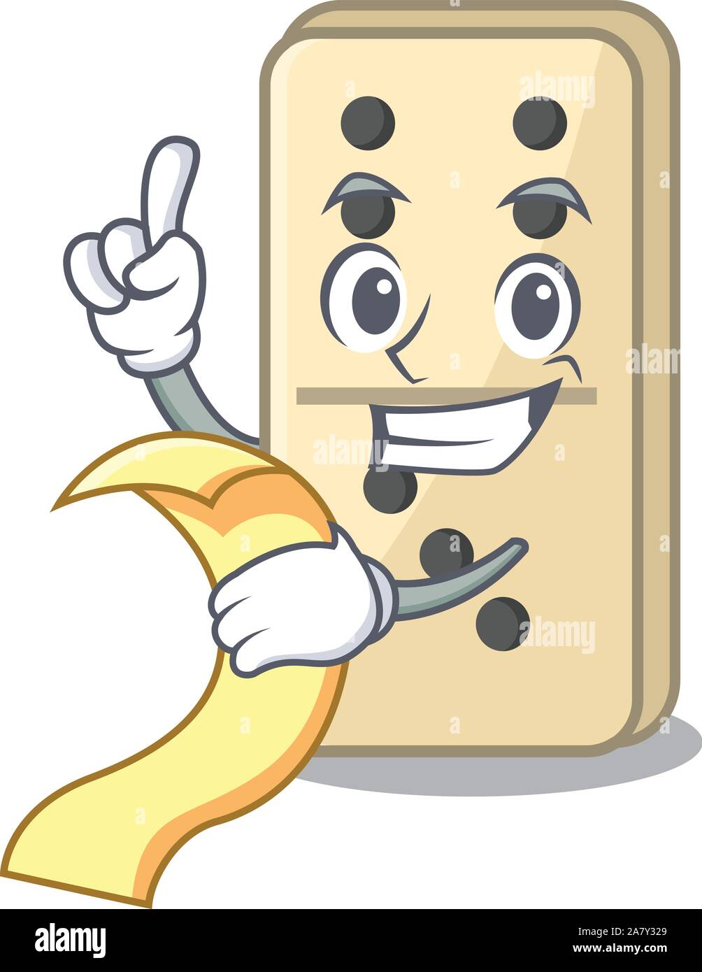 Cartoon style holding bill of domino cute isolated Stock Vector Image ...