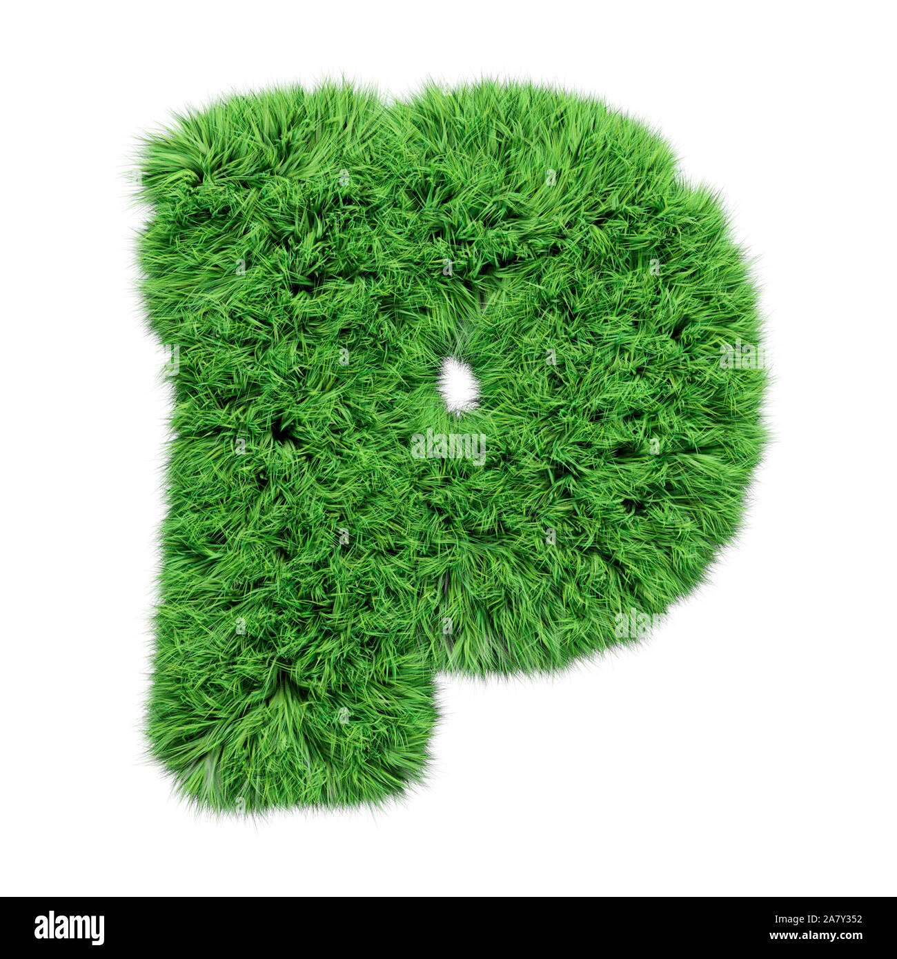 Grass alphabet, letter p. Isolated on white 3D illustration Stock Photo ...
