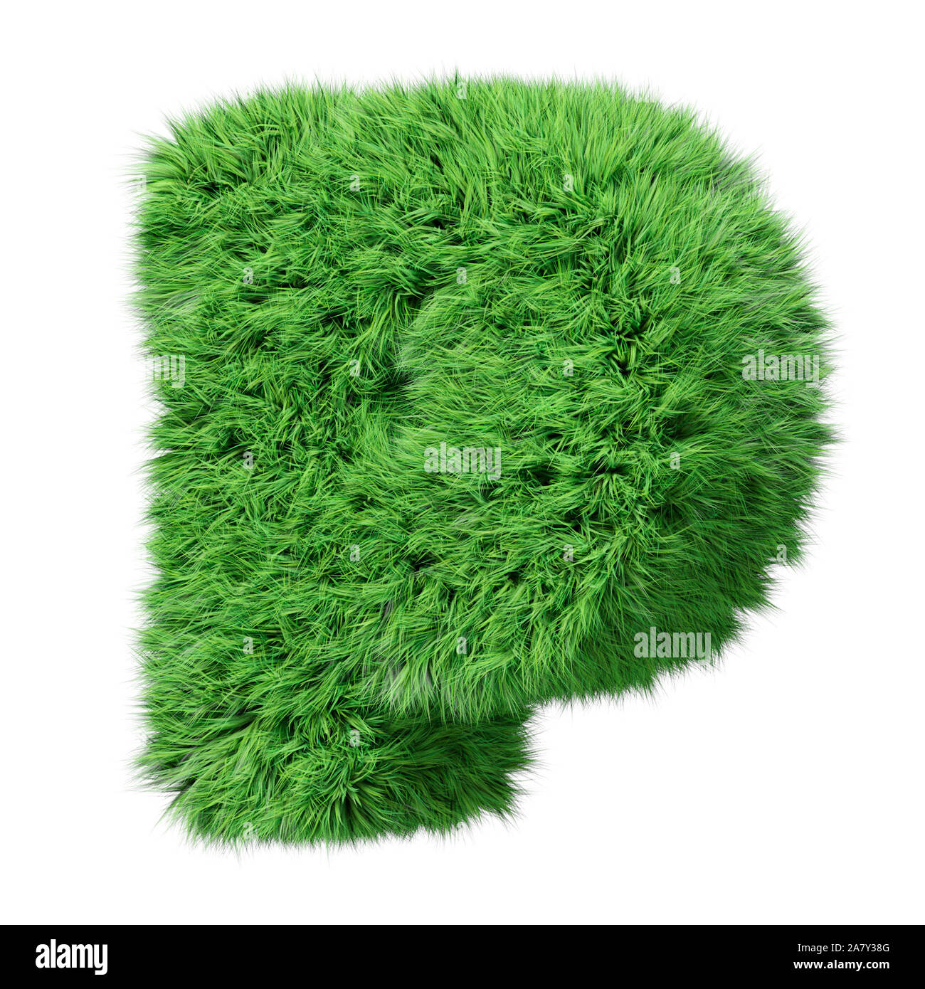 Grass alphabet, letter p. Isolated on white 3D illustration Stock Photo ...