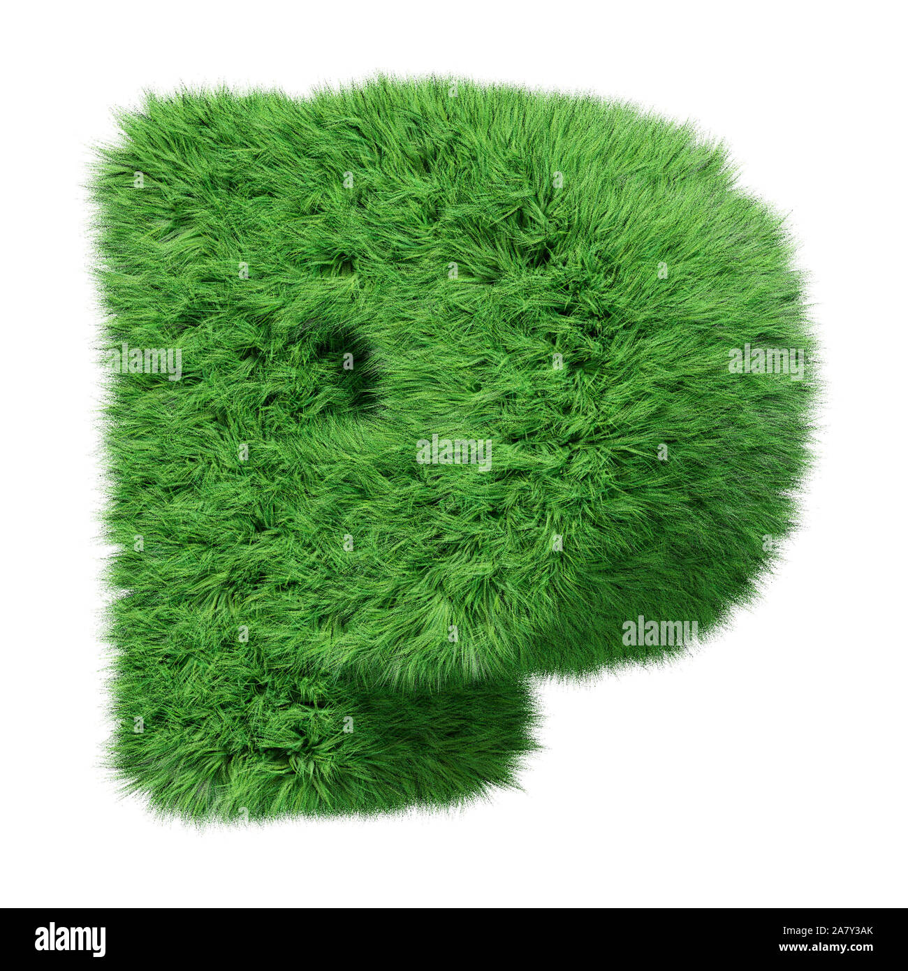 Grass alphabet, letter P. Isolated on white 3D illustration Stock Photo ...