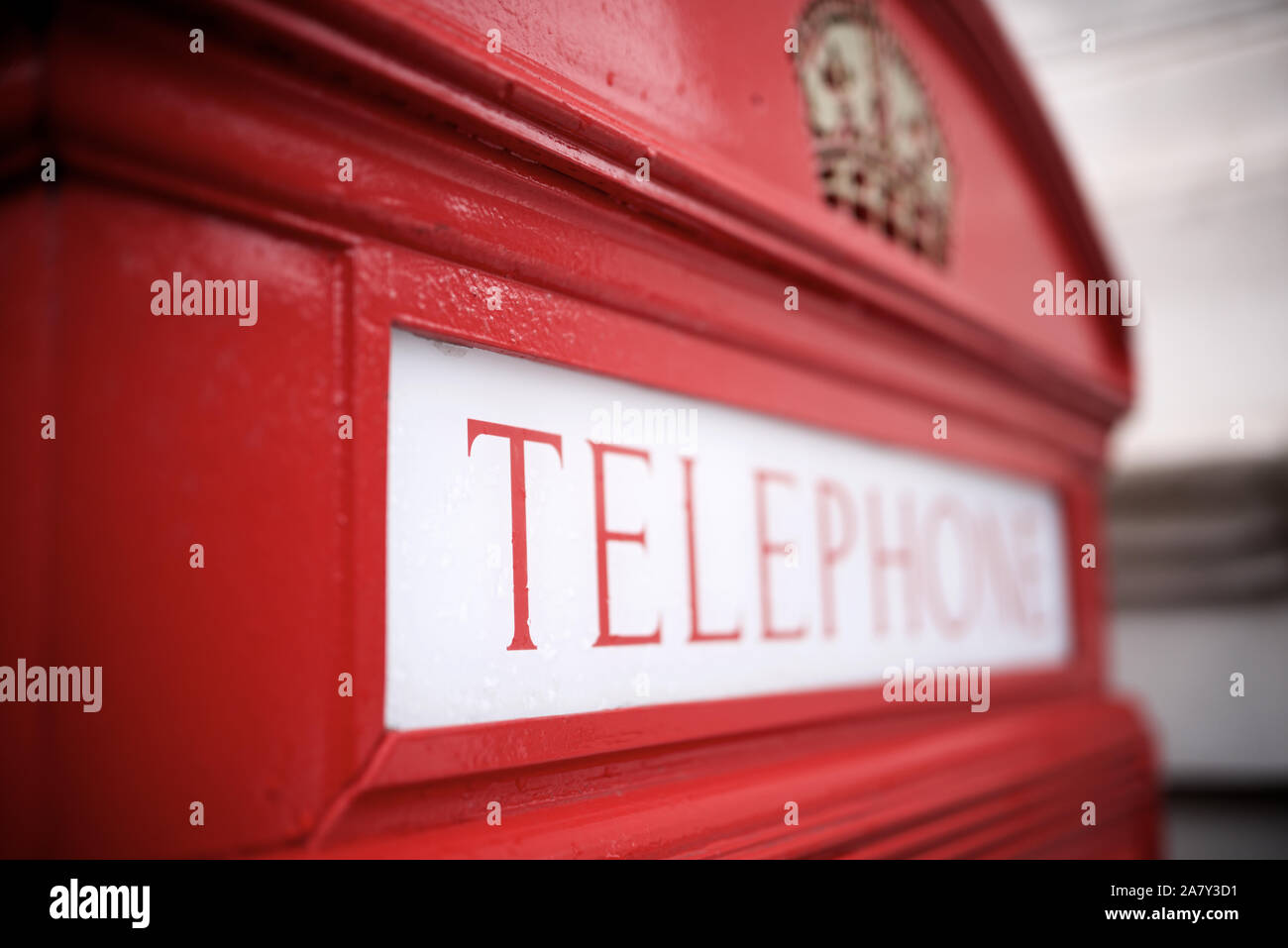 Detail of a telephone booth in London Stock Photo - Alamy