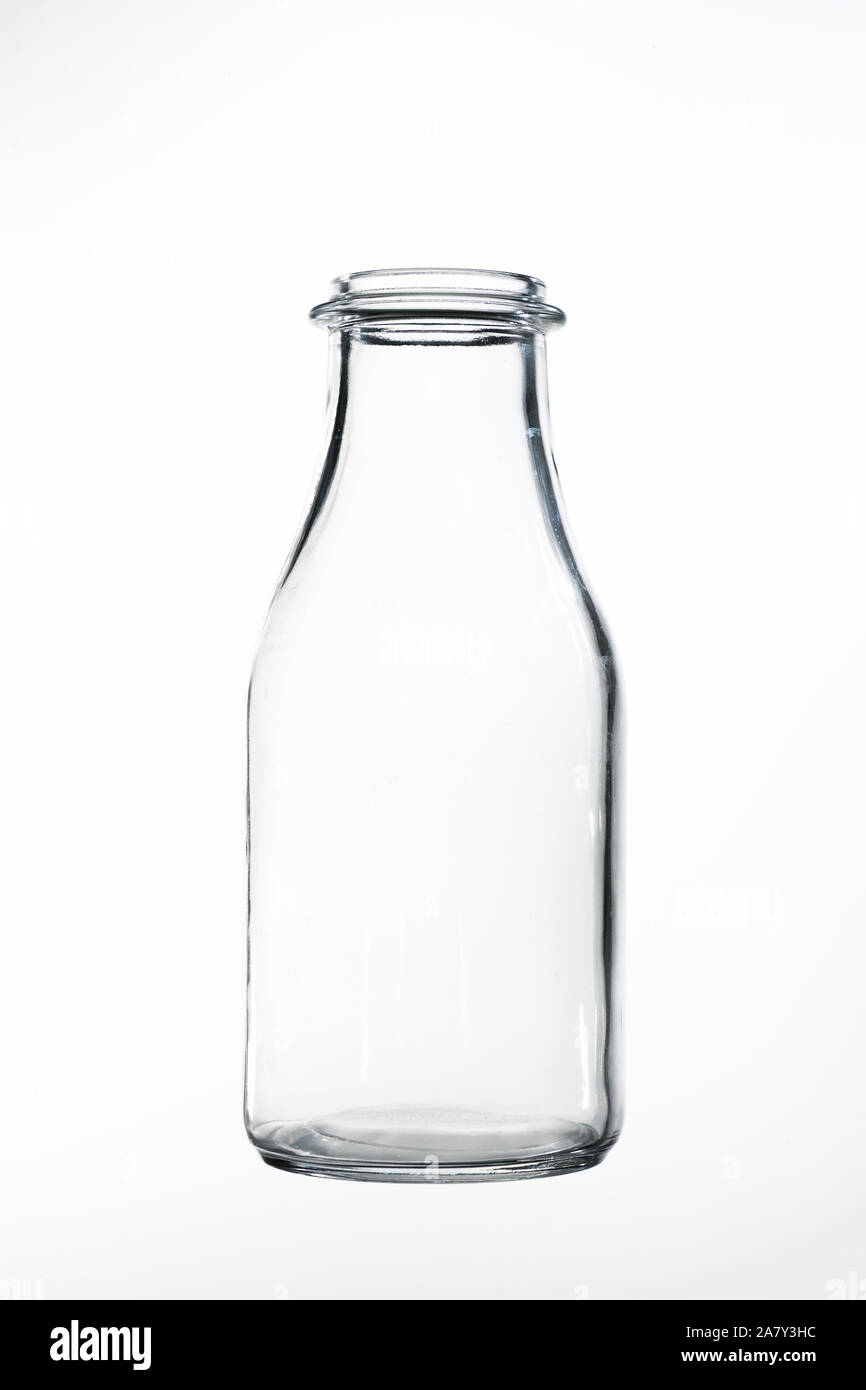 Glass bottle and white background Stock Photo - Alamy