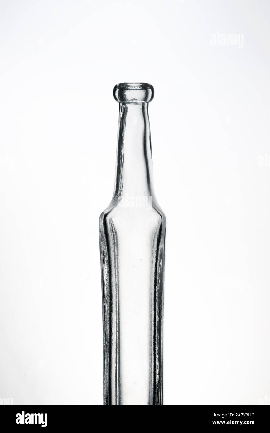 Glass bottle and white background Stock Photo - Alamy