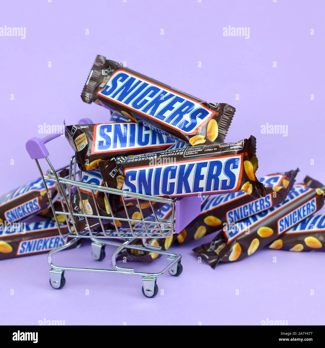 Trolley with chocolate bars hi-res stock photography and images - Alamy