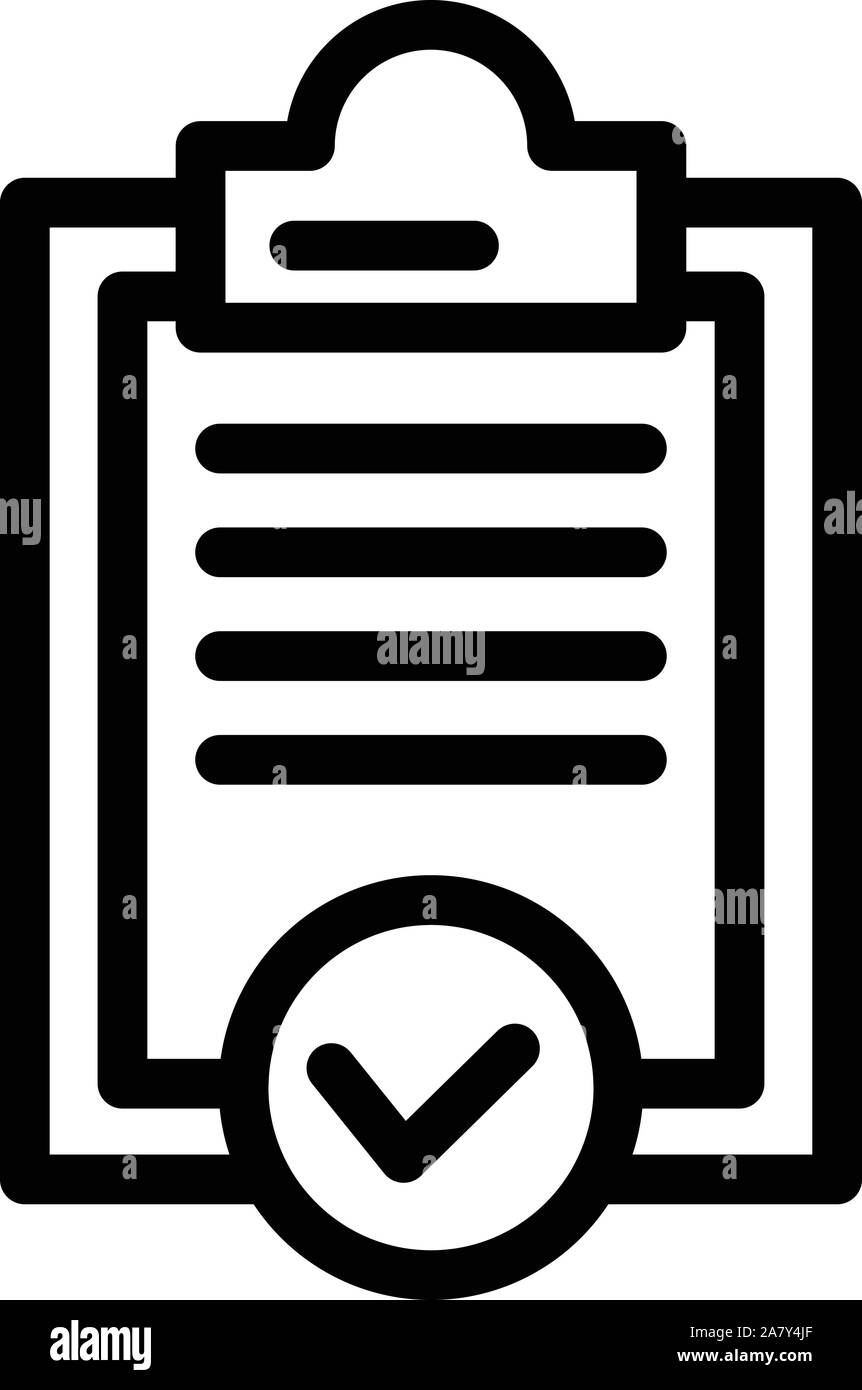 Approved clipboard icon, outline style Stock Vector Image & Art - Alamy