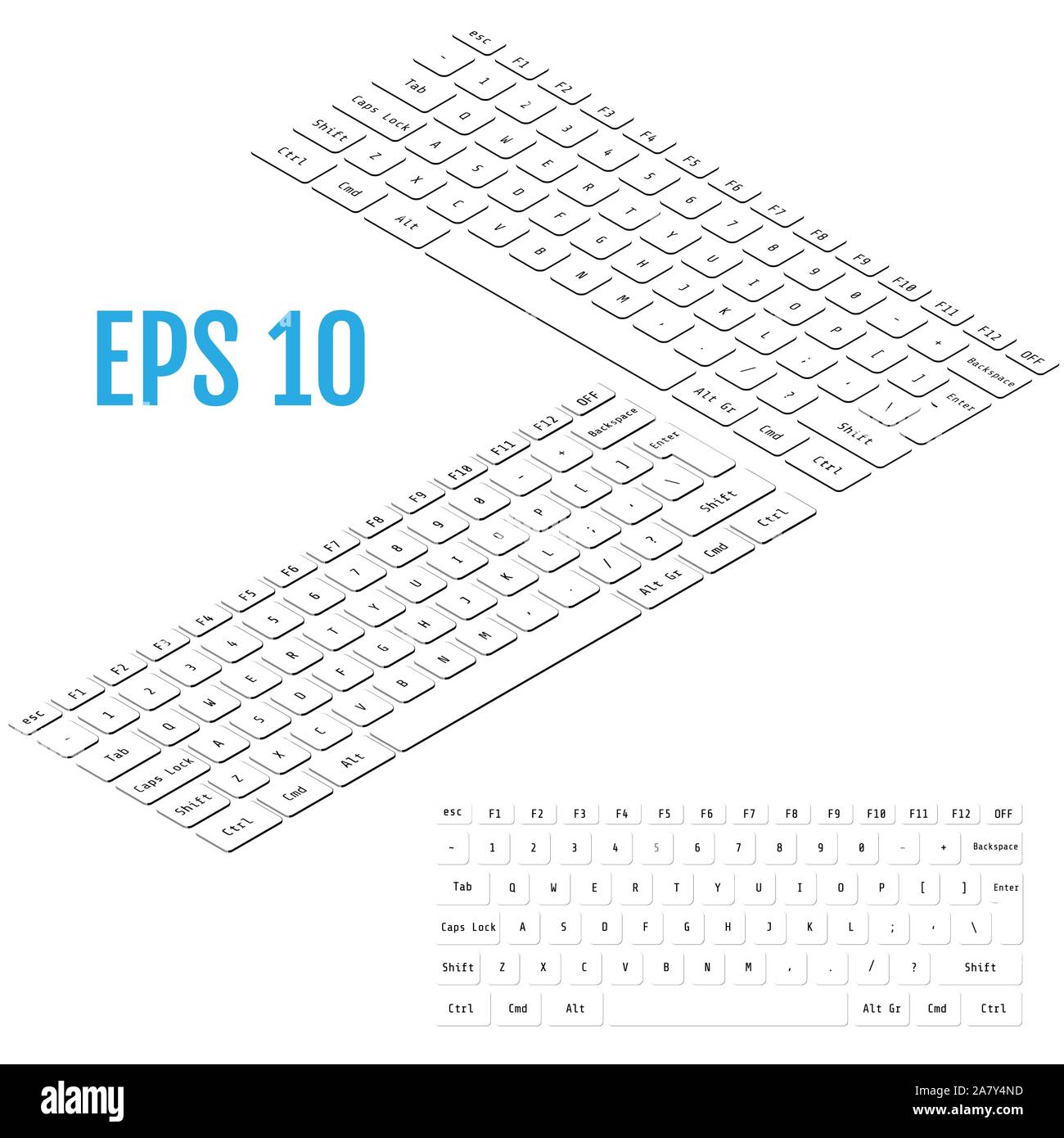 Qwerty keyboard layout Cut Out Stock Images & Pictures - Alamy