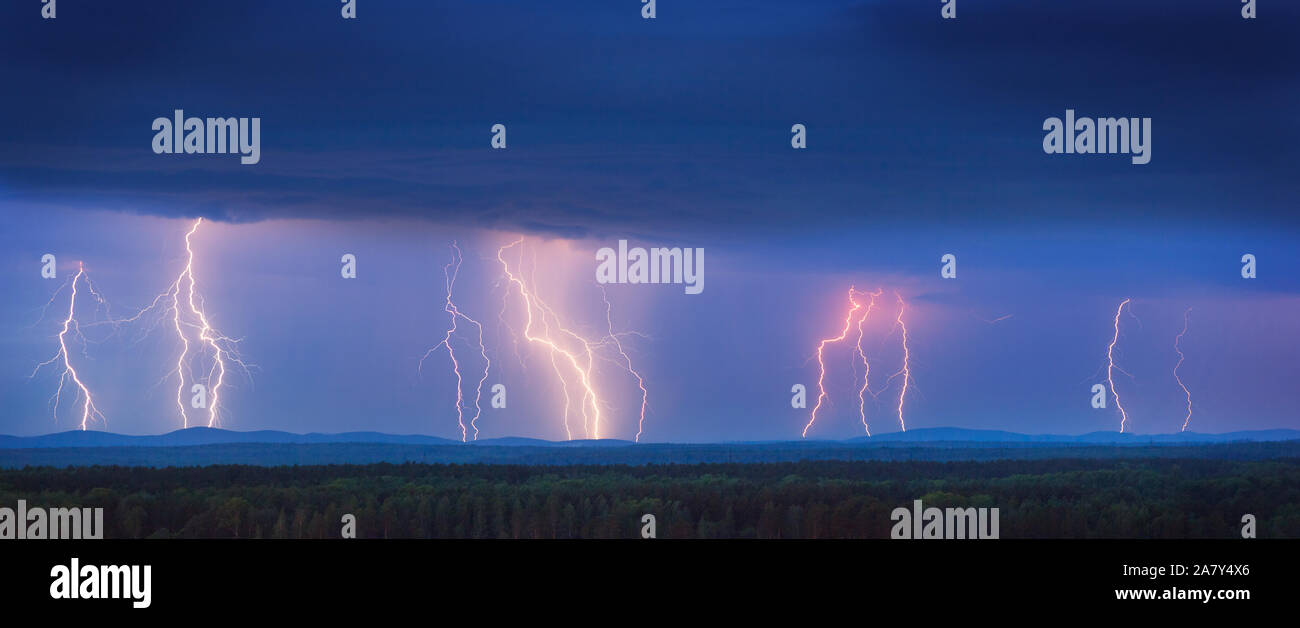 lightning storm at night Stock Photo - Alamy