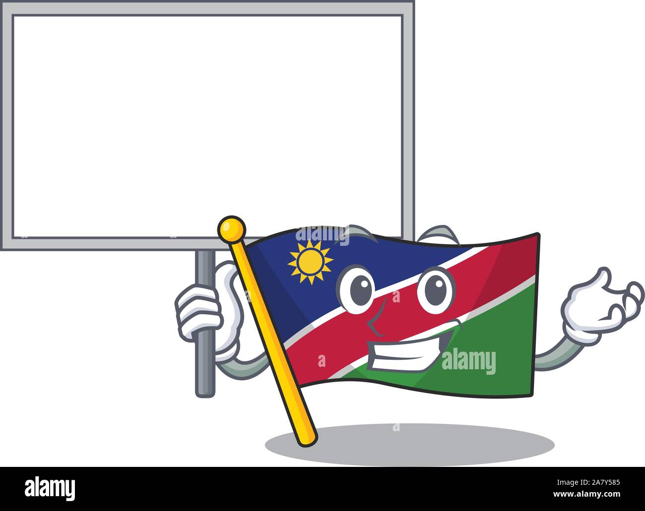 smiling flag namibia cartoon character working bring board Stock Vector ...