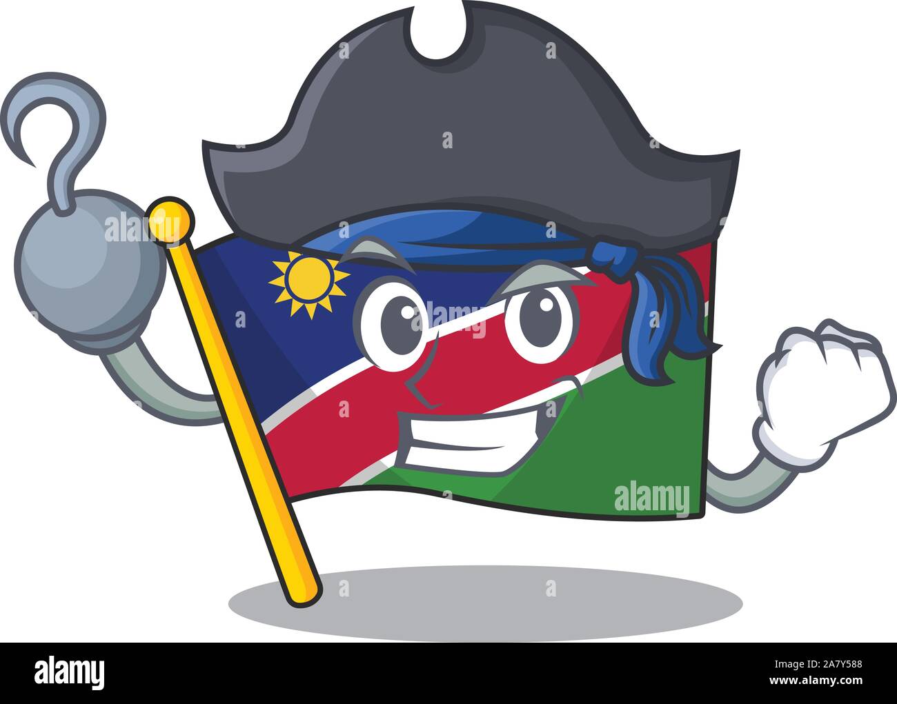 smiling flag namibia cartoon character working pirate Stock Vector ...