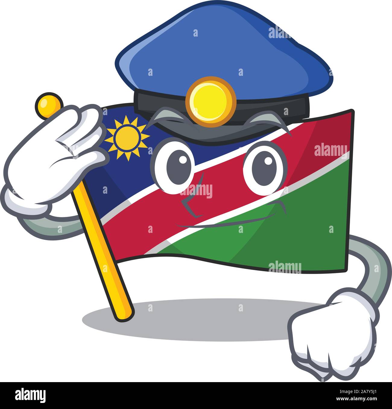police smiling flag namibia cartoon character working Stock Vector ...