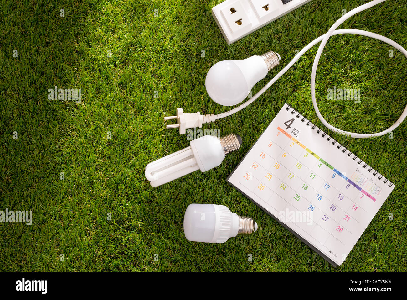 Eco friendly Earth day concept. Saving energy Stock Photo - Alamy