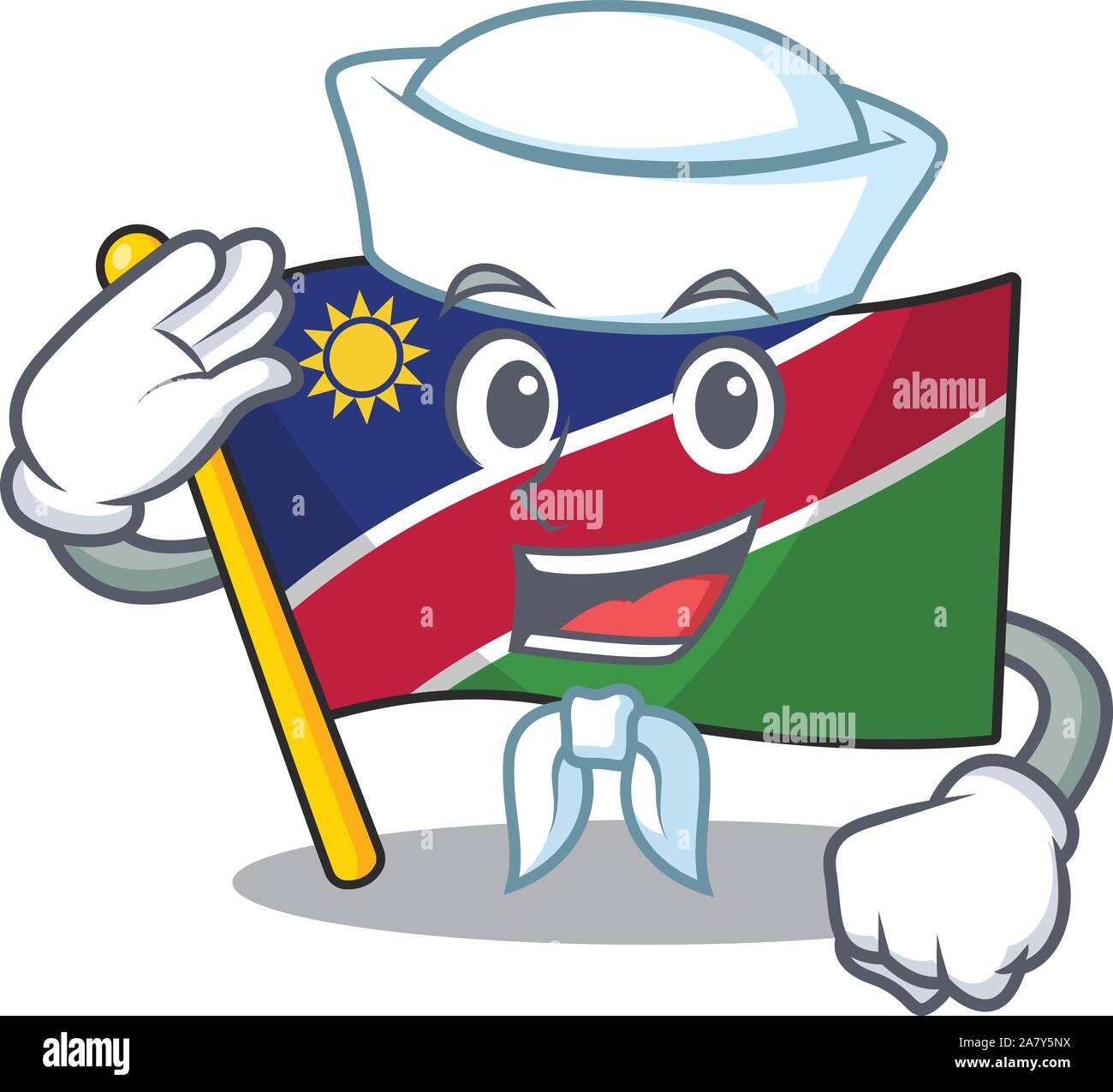 smiling flag namibia sailor cartoon character working Stock Vector ...