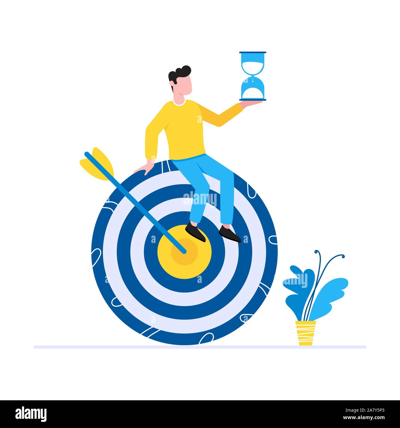 Effective goal achievement time management business concept. Man ...