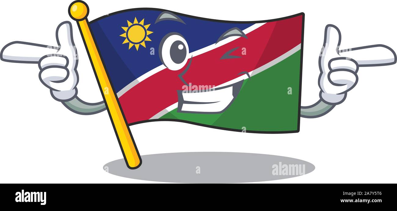 illustration flag namibia isolated wink with cartoon Stock Vector Image ...