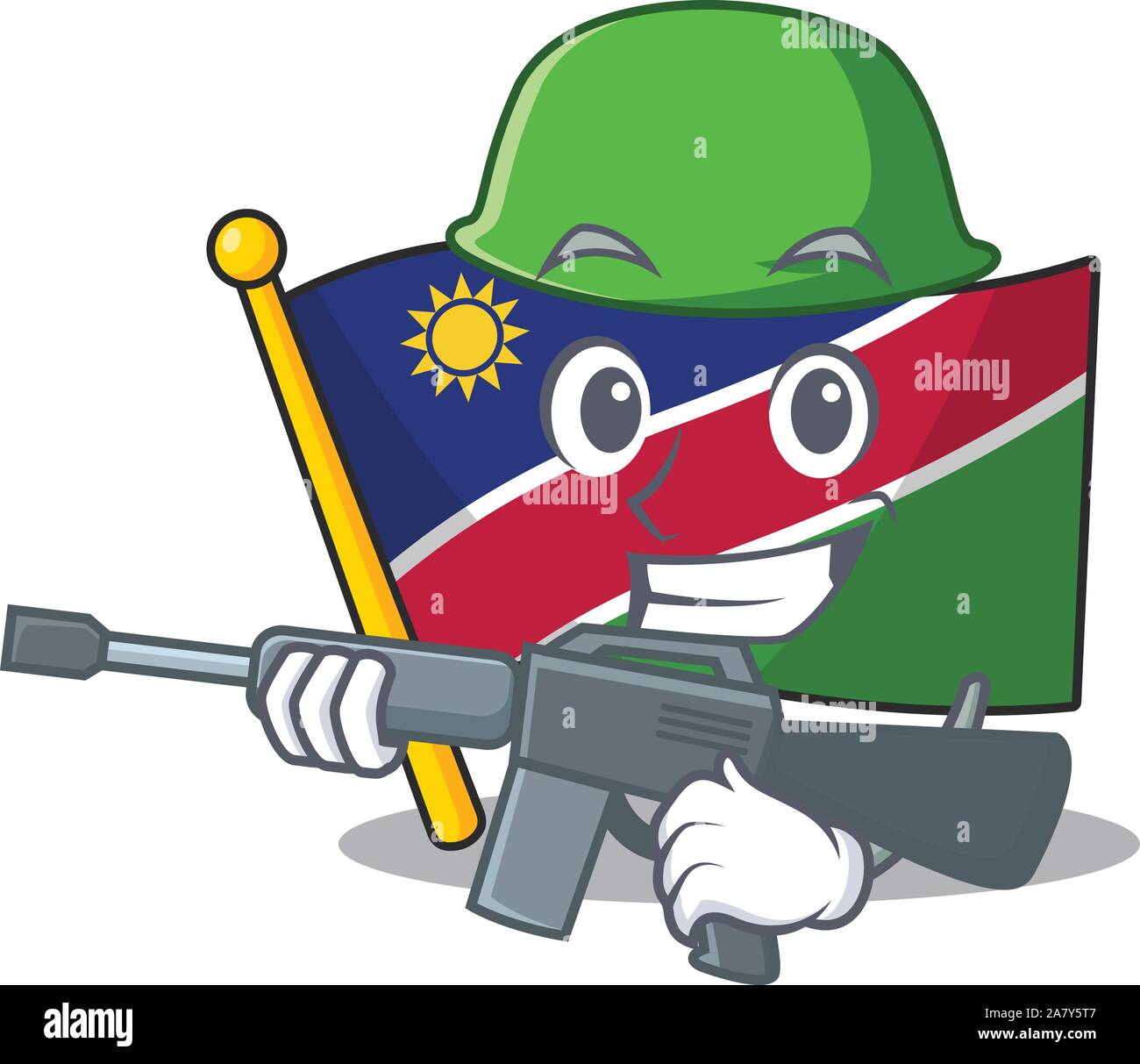 smiling flag namibia army cartoon character working Stock Vector Image ...