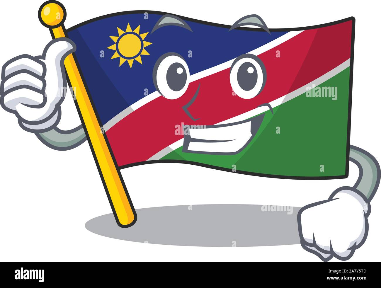 illustration flag namibia isolated with cartoon thumbs up Stock Vector ...