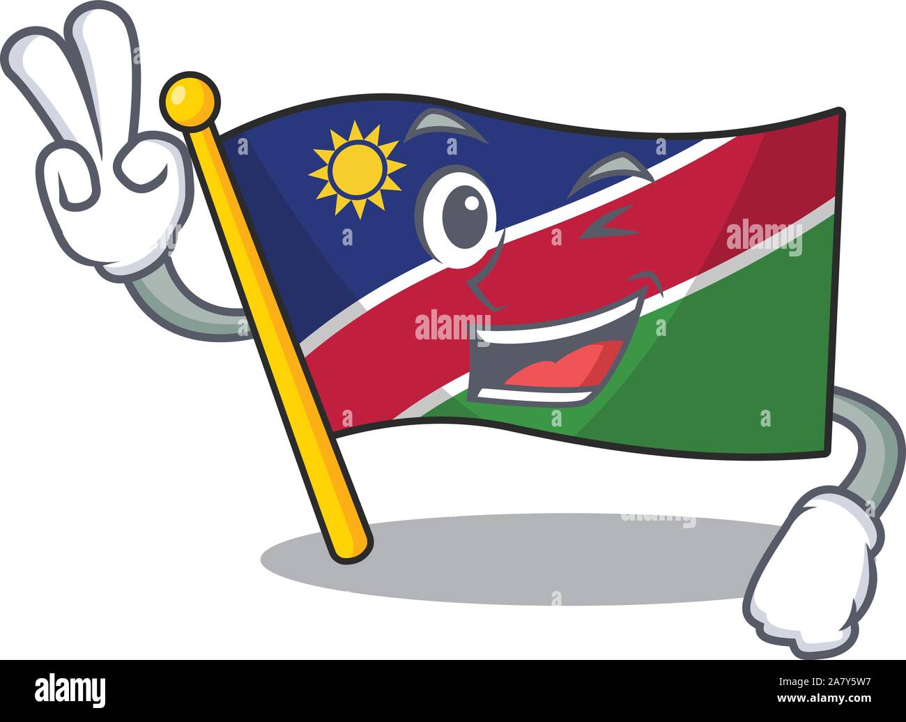 two finger illustration flag namibia isolated with cartoon Stock Vector ...