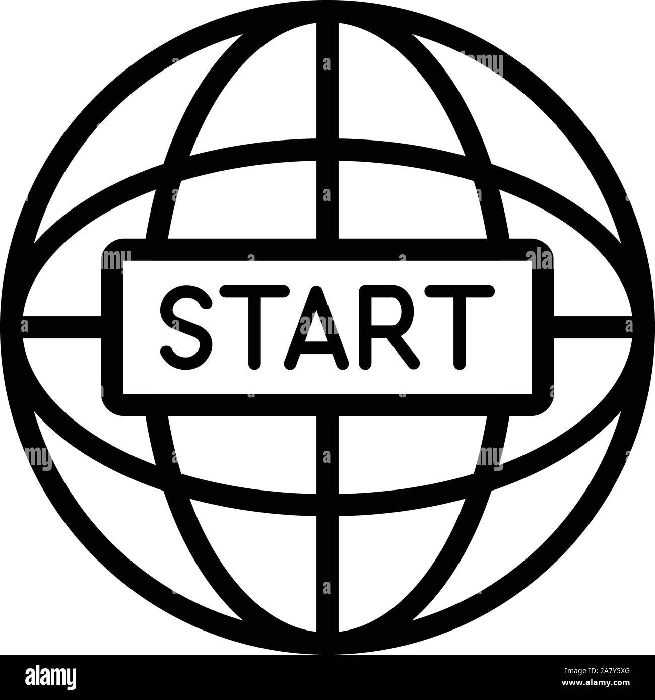 Global start project icon, outline style Stock Vector Image & Art - Alamy