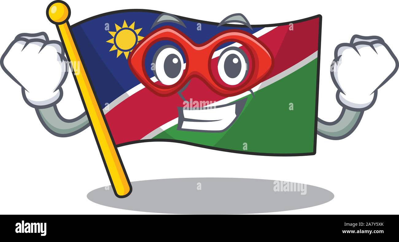 super hero illustration flag namibia isolated with cartoon Stock Vector ...