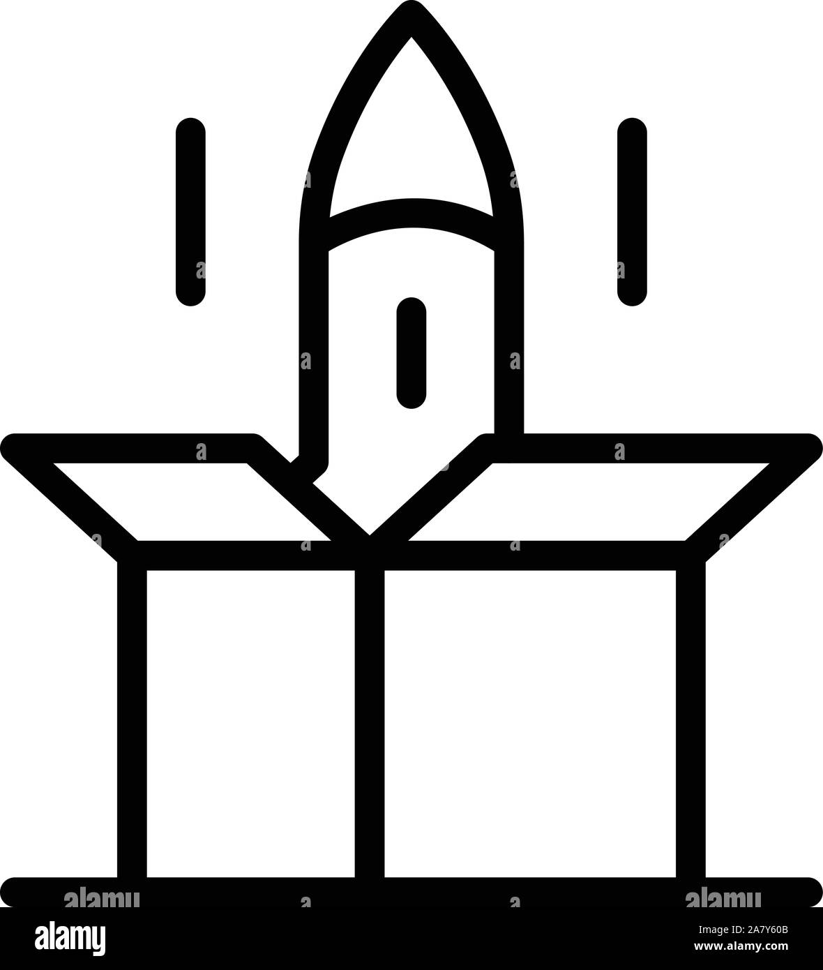 Rocket carton box icon, outline style Stock Vector Image & Art - Alamy