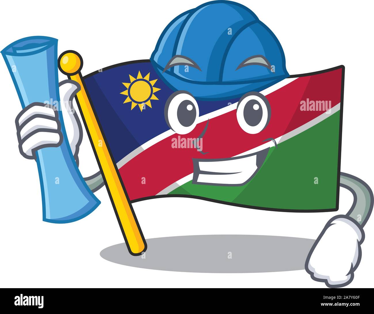 illustration flag namibia isolated with architect cartoon Stock Vector ...