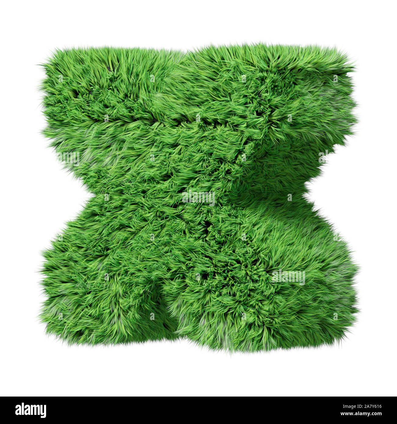 Grass alphabet, letter x. Isolated on white 3D illustration Stock Photo ...
