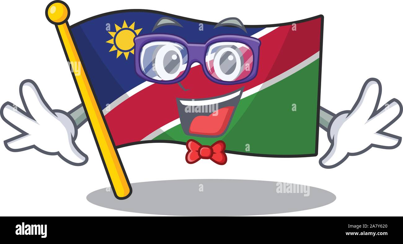 illustration flag namibia isolated with cartoon geek Stock Vector Image ...