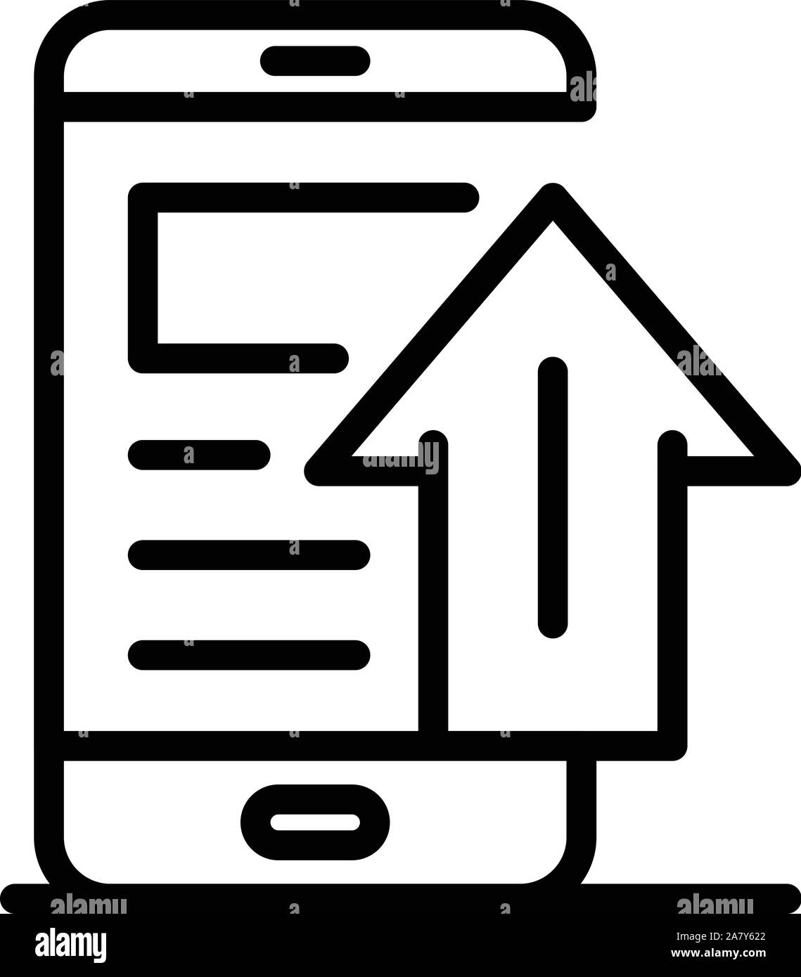 Smartphone upload icon, outline style Stock Vector Image & Art - Alamy