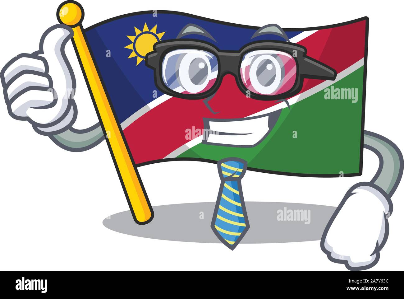 businessman illustration flag namibia isolated with cartoon Stock ...