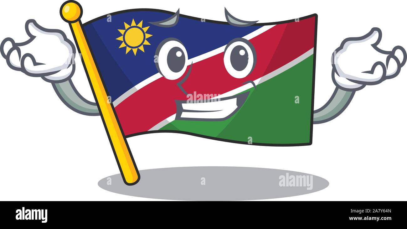 illustration grinning flag namibia isolated with cartoon Stock Vector ...