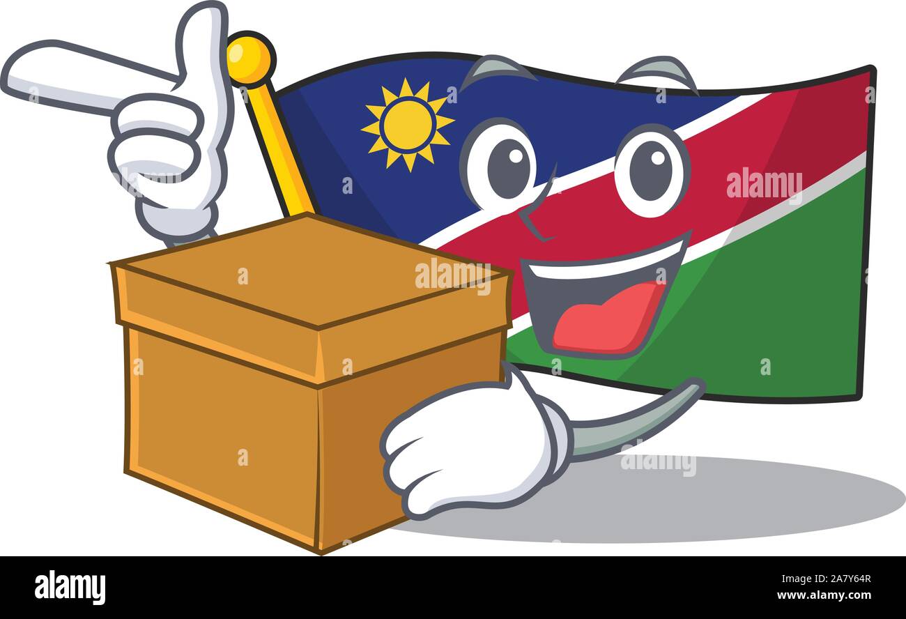 illustration flag namibia isolated the with bring box cartoon Stock ...