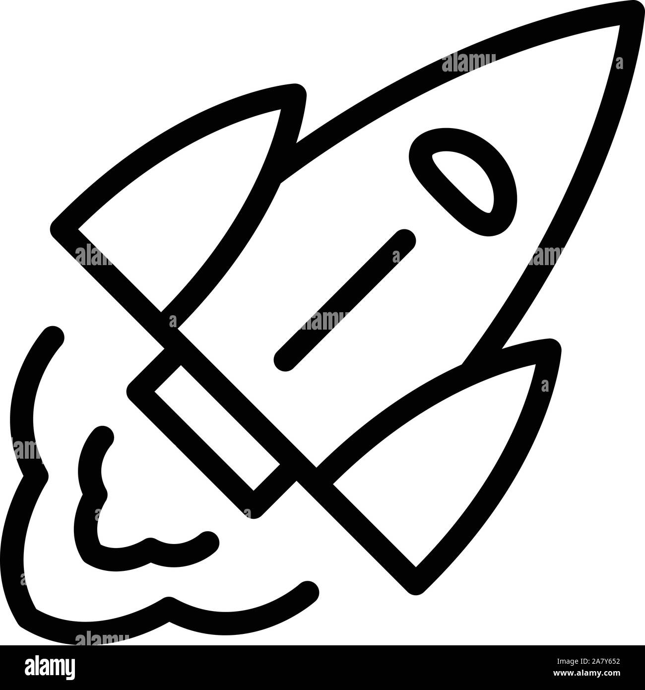 Flying rocket icon, outline style Stock Vector Image & Art - Alamy