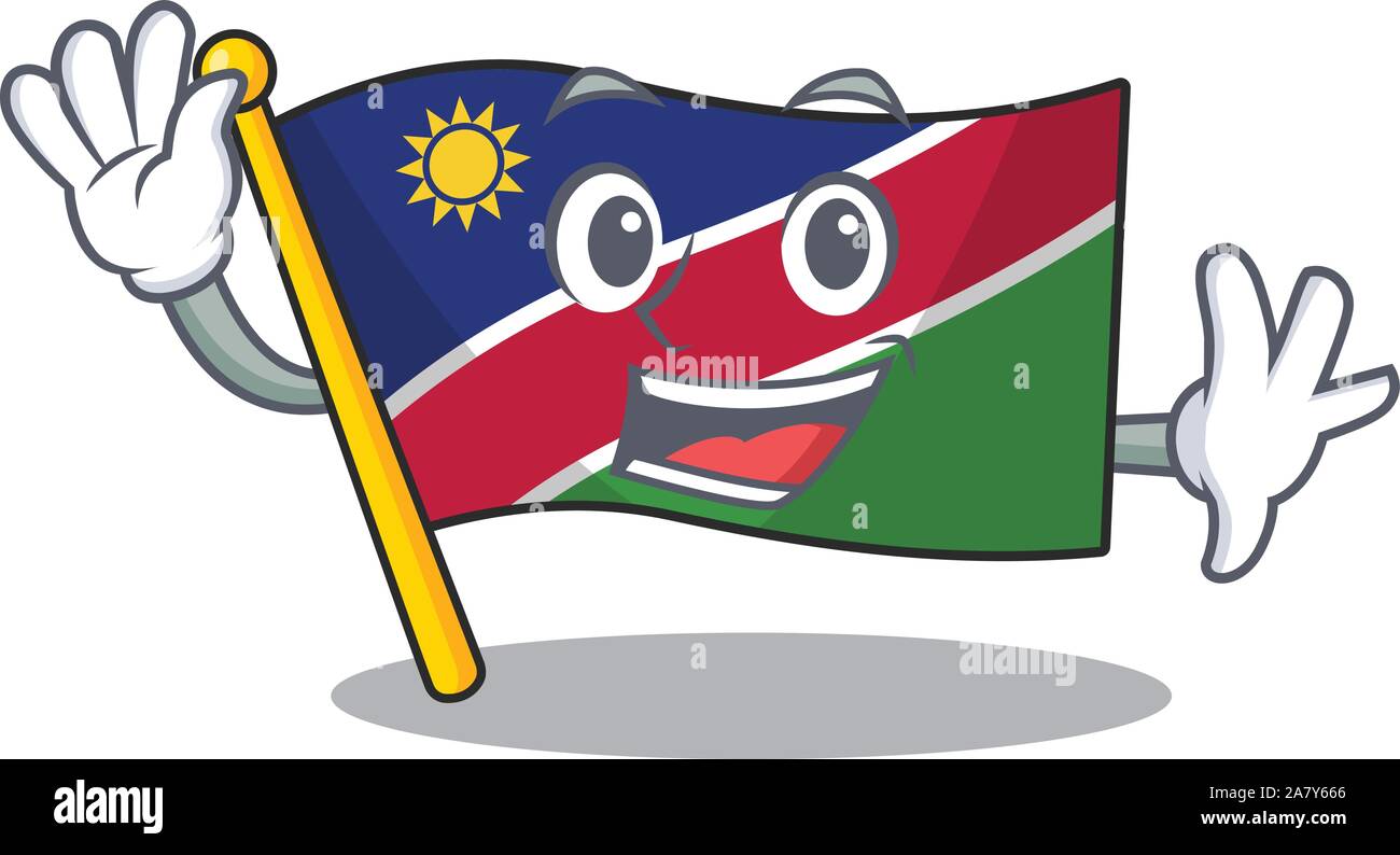 waving illustration flag namibia isolated with cartoon Stock Vector ...