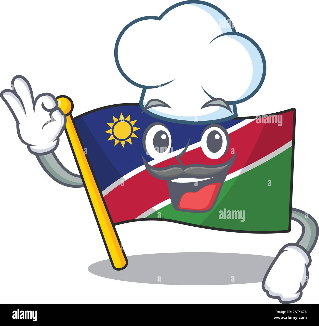 illustration flag chef namibia isolated with cartoon Stock Vector Image ...
