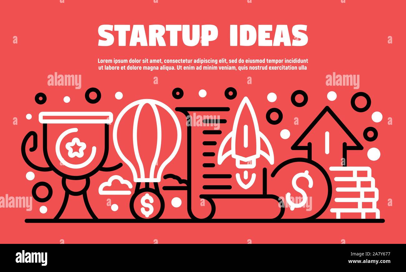 Startup ideas banner, outline style Stock Vector Image & Art - Alamy