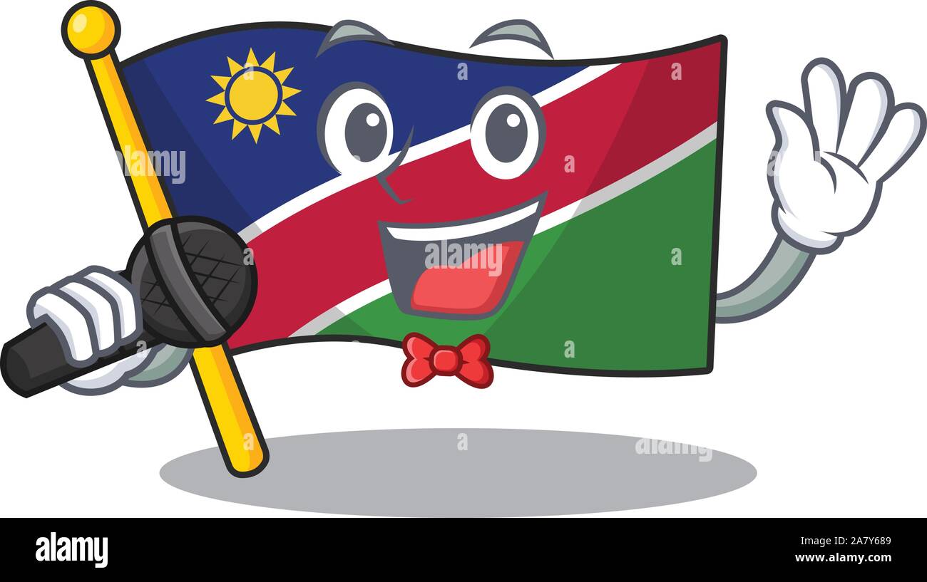 singing flag namibia cartoon with the shape Stock Vector Image & Art ...