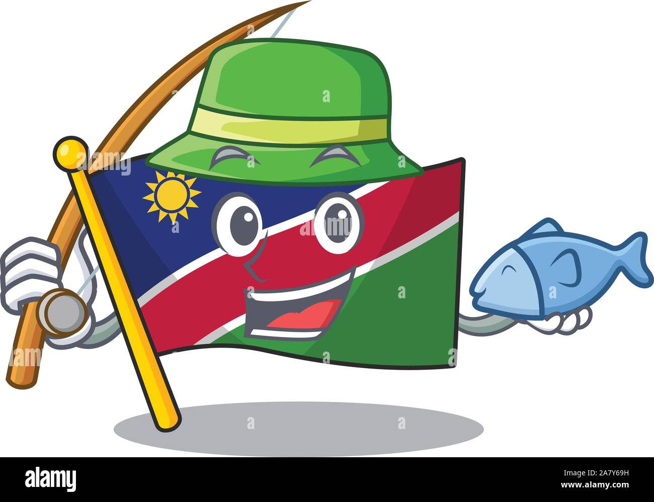 flag namibia cartoon with the fishing shape Stock Vector Image & Art ...