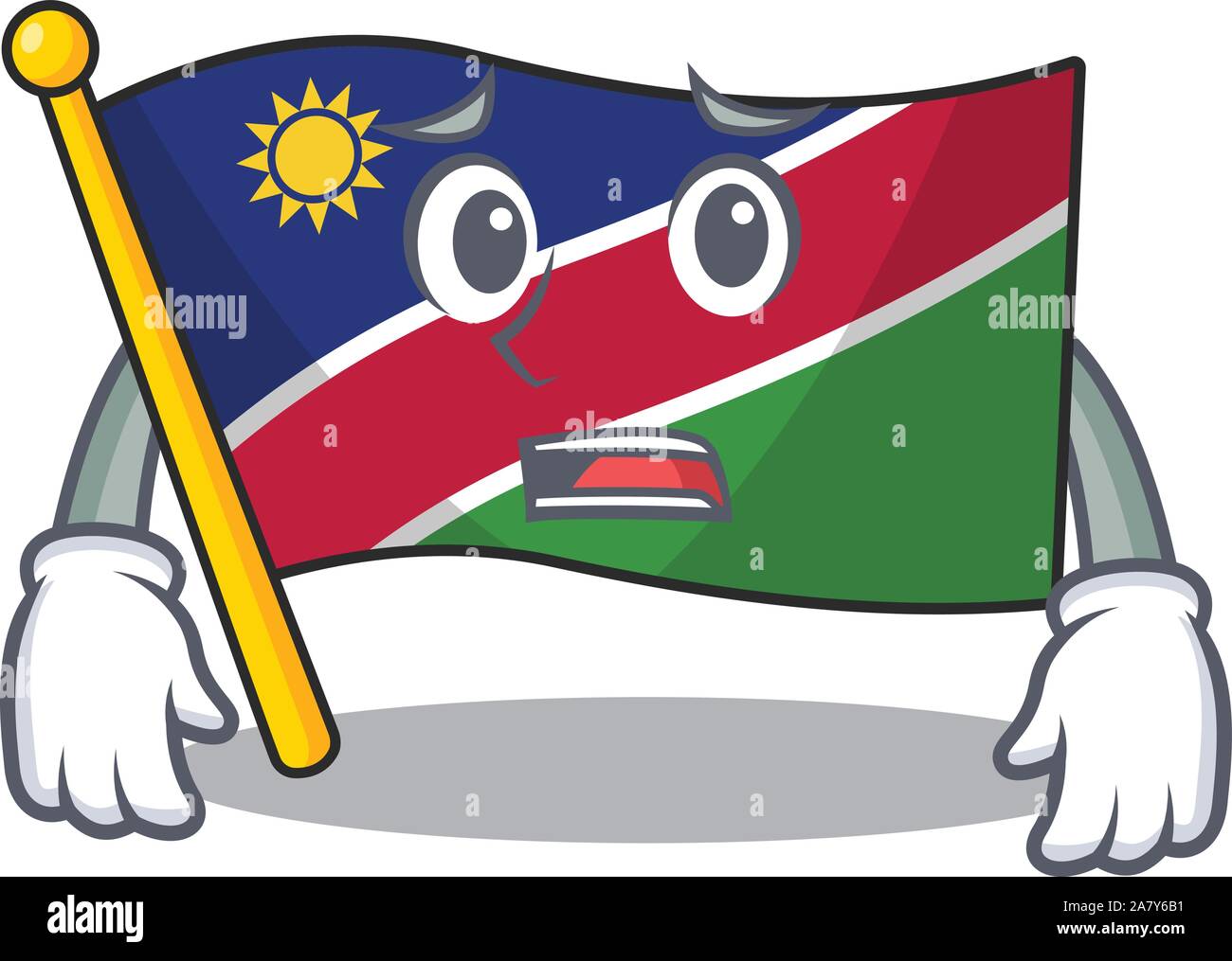 flag namibia cartoon with the shape afraid Stock Vector Image & Art - Alamy