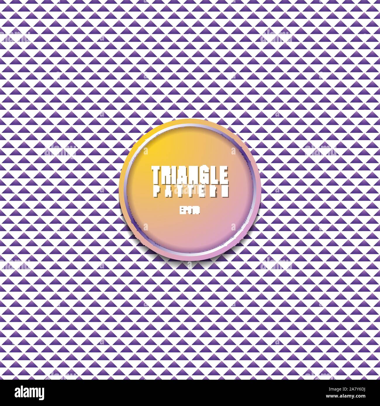 Abstract purple triangles pattern on white background with 3D circle ...