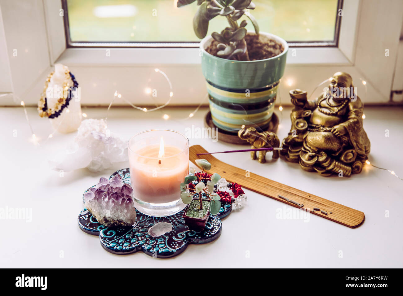 Feng Shui altar at home in living room or bed room. Attracting wealth ...