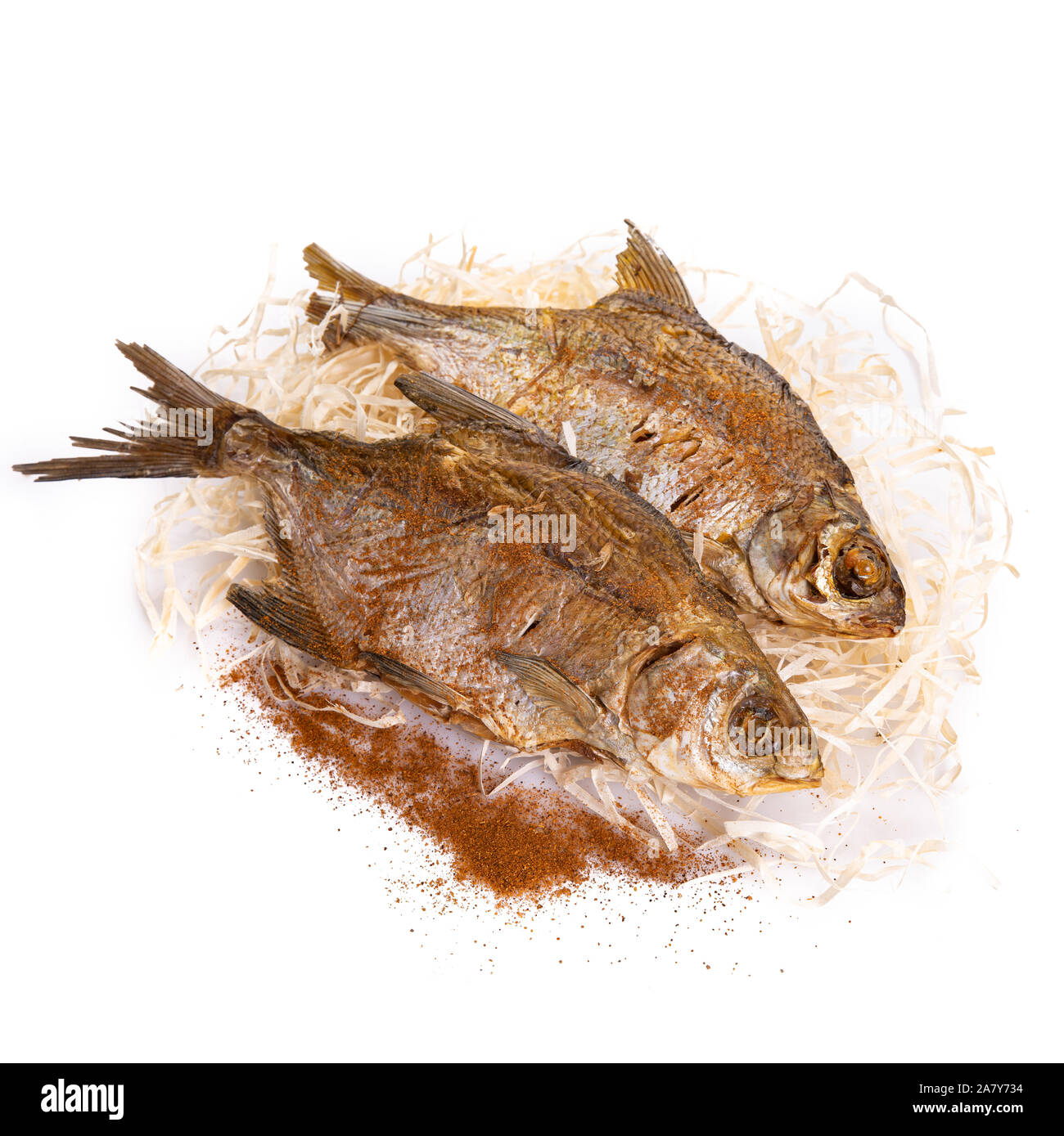 Fish dried ram it is isolated on a white background Stock Photo - Alamy