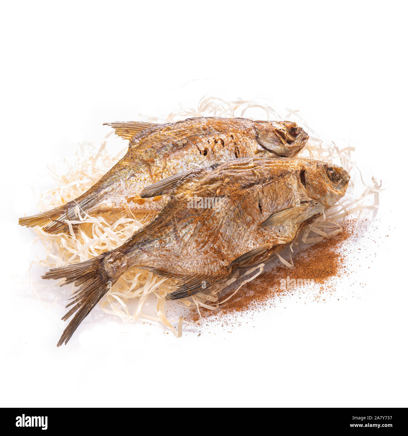 Fish dried ram it is isolated on a white background Stock Photo - Alamy