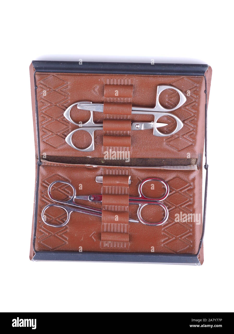 case with scissors on a white background Stock Photo - Alamy