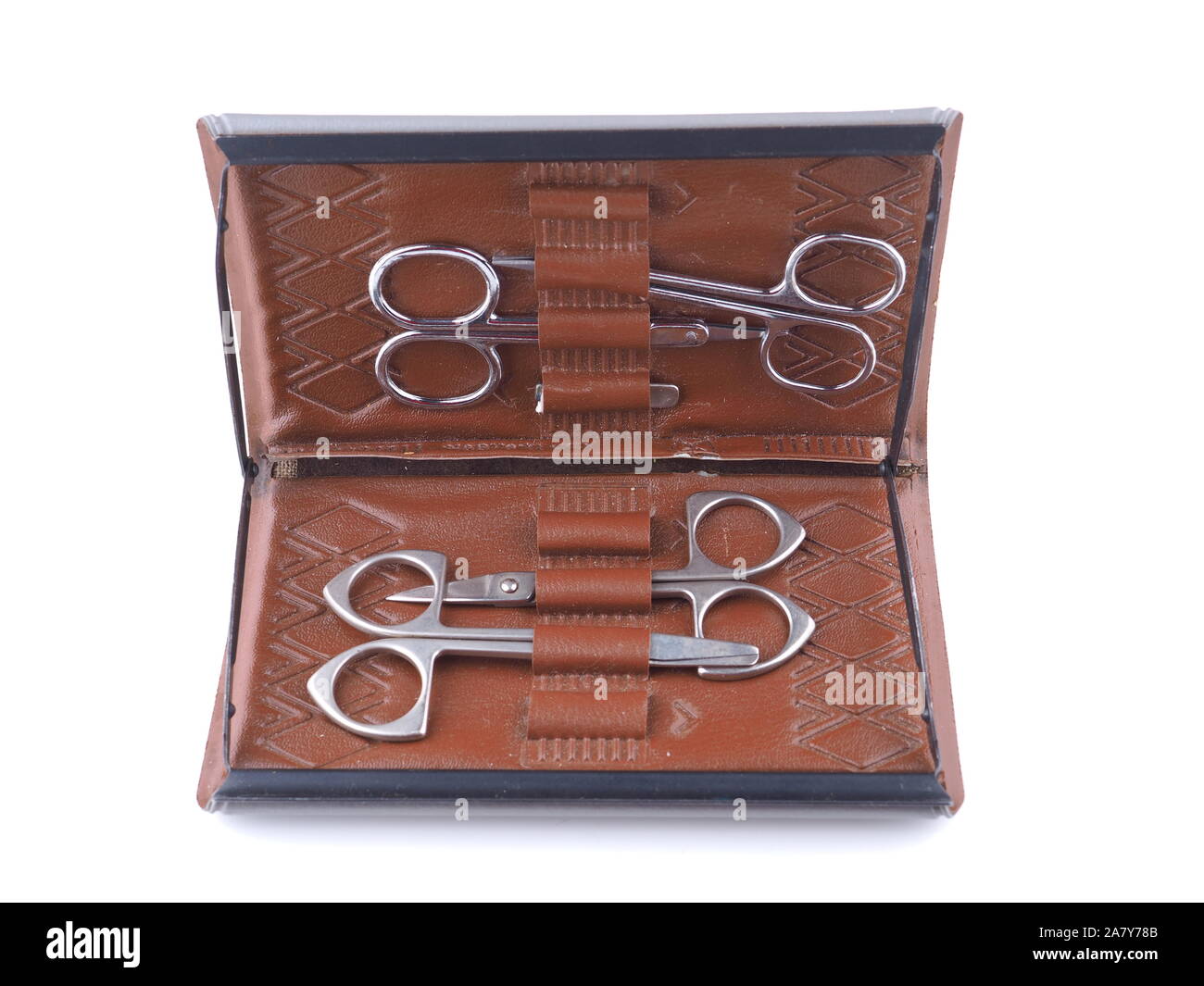 case with scissors on a white background Stock Photo - Alamy