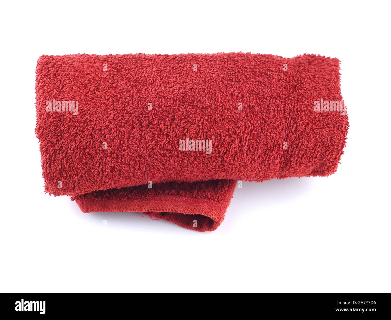 red towel on a white background Stock Photo - Alamy