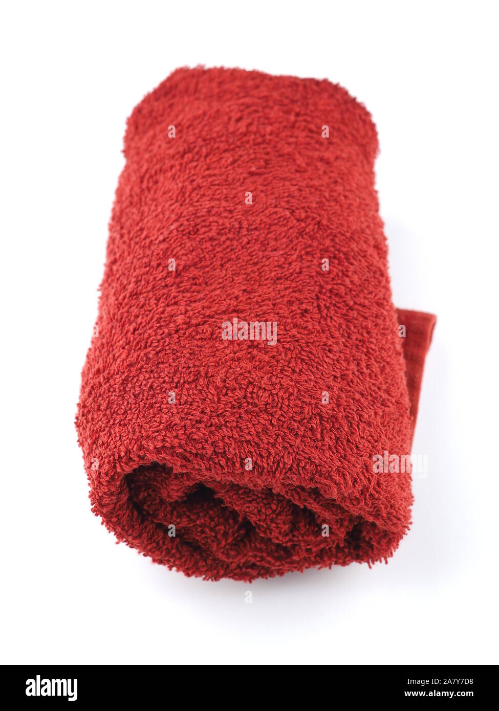 red towel on a white background Stock Photo - Alamy