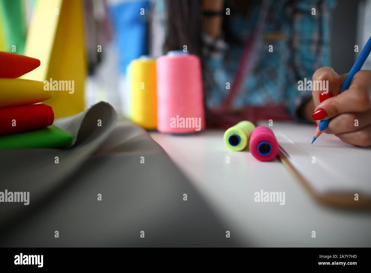 Workspace of tailor Stock Photo - Alamy