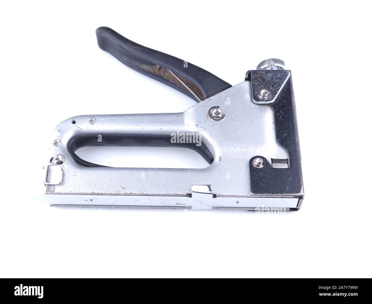 construction stapler on a white background Stock Photo - Alamy