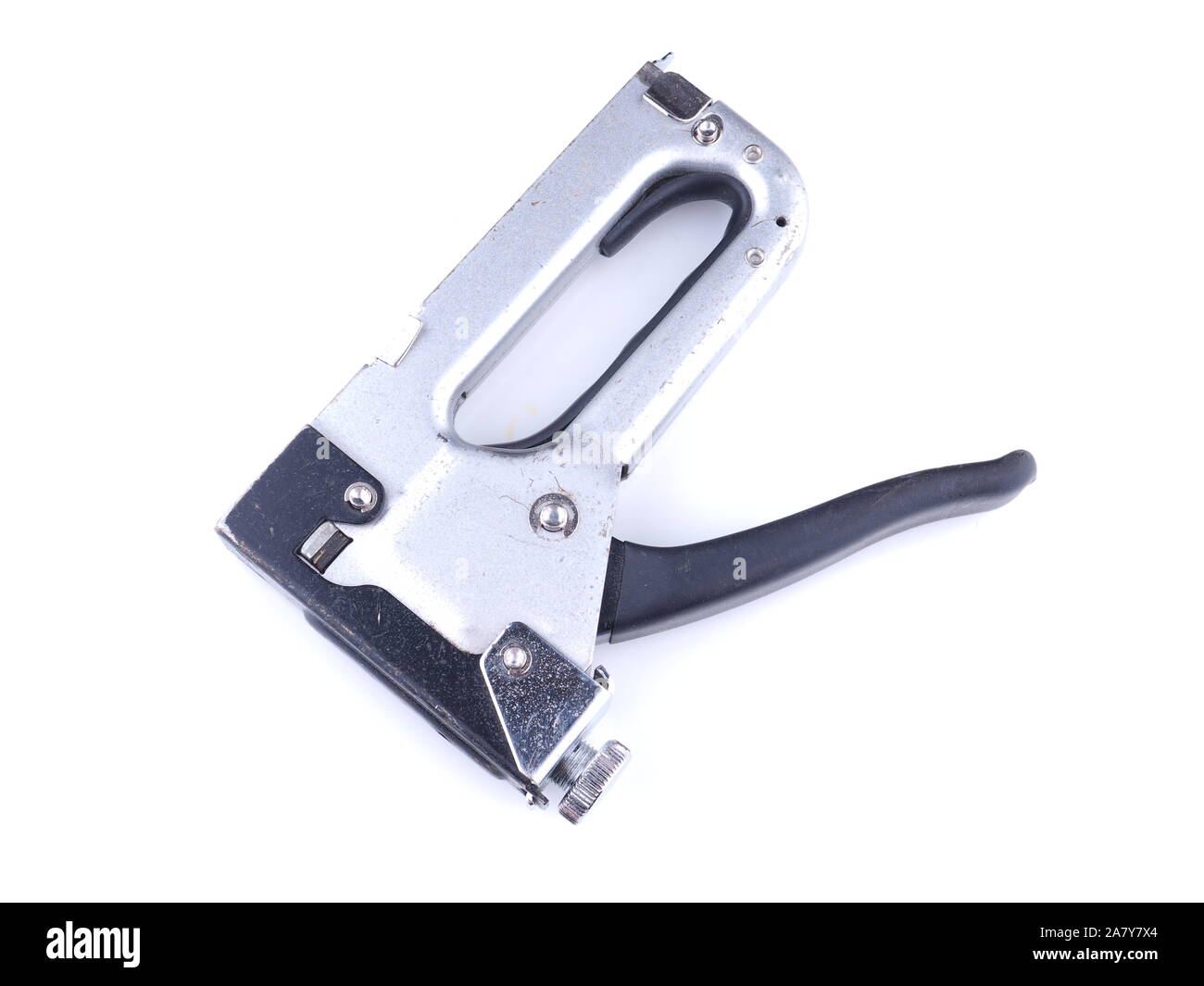 construction stapler on a white background Stock Photo - Alamy