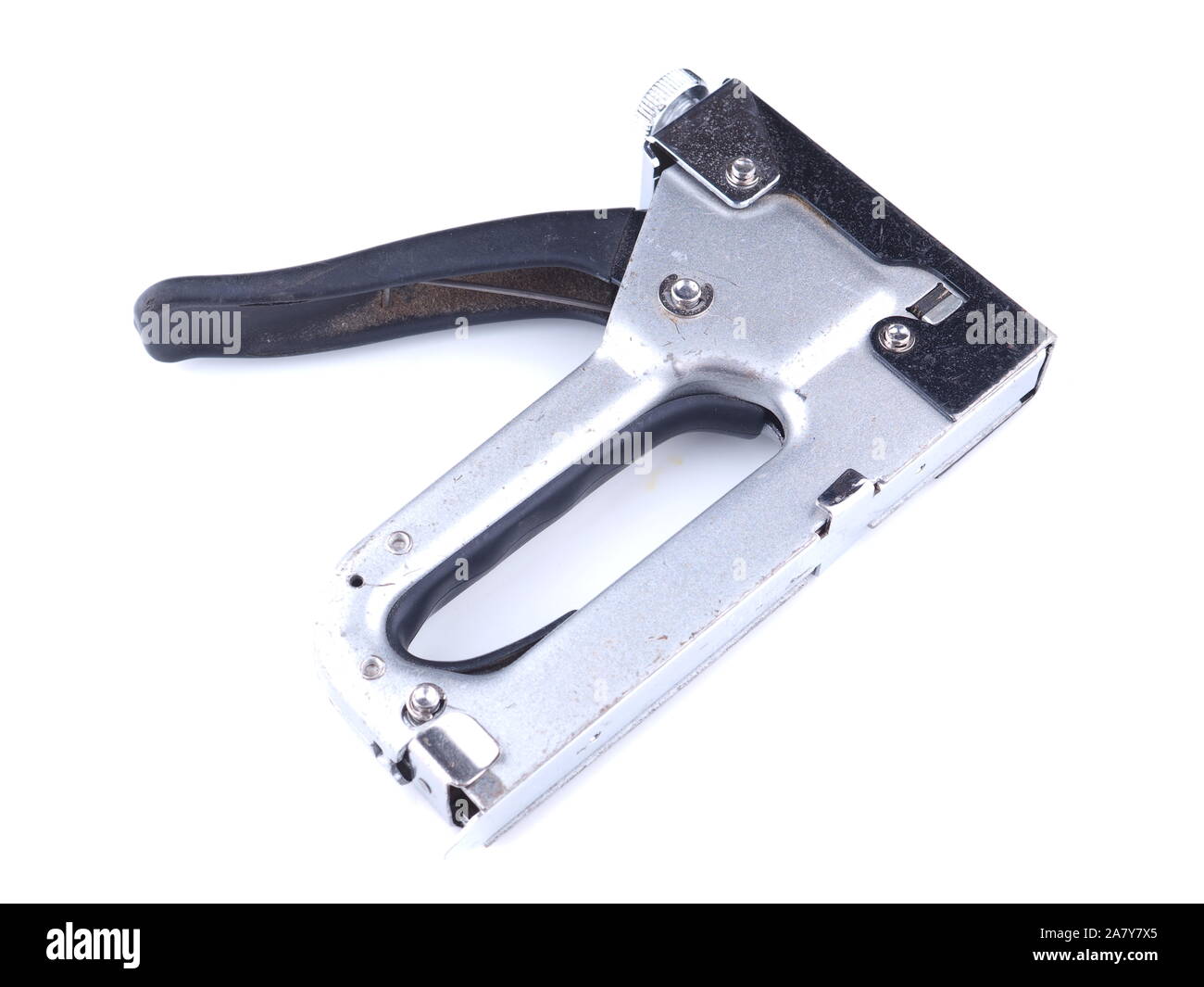 construction stapler on a white background Stock Photo - Alamy